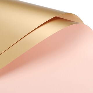 Double Sided Color Flower Wrapping Paper Light Pink+Gold 22.8"x22.8 ...