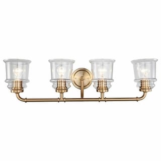 4-Light Transitional Metal Bath in Brass - 30" x 8" - Bed Bath & Beyond ...