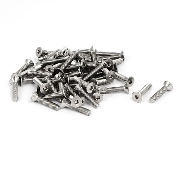 M4x20mm 304 Stainless Steel Flat Head Hex Socket Screws Fasteners ...
