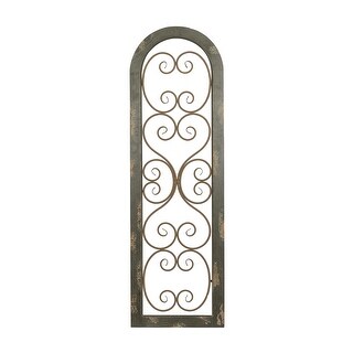 Wood Scroll Arched Window Inspired Home Wall Decor with Metal ...