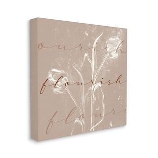 Stupell Vintage Flourish Typography Softened Tulip Still Life Canvas ...