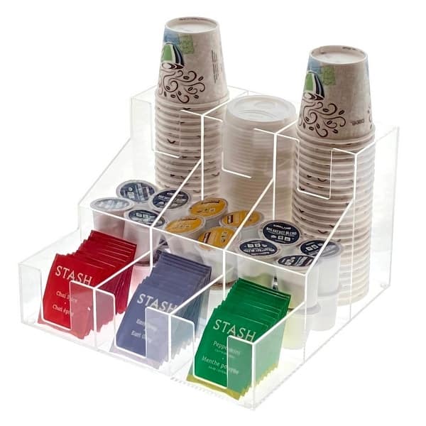 OnDisplay Acrylic Break Room Coffee Station Organizer for Cups/Lids ...