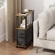 Slim Side Tables with Charging Station, USB Ports, and Wheels, Set of 2 ...