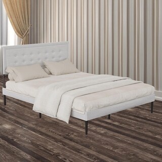 Minimalist Queen Size Platform Bed Frame with Upholstered Tufted ...
