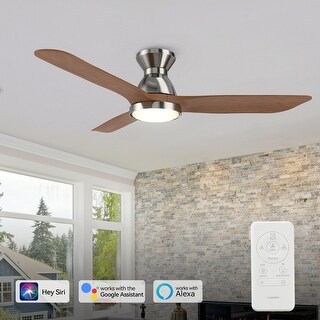 CARRO Abbott 52" 3-Blade Smart Ceiling Fan with Light and Remote-Solid ...