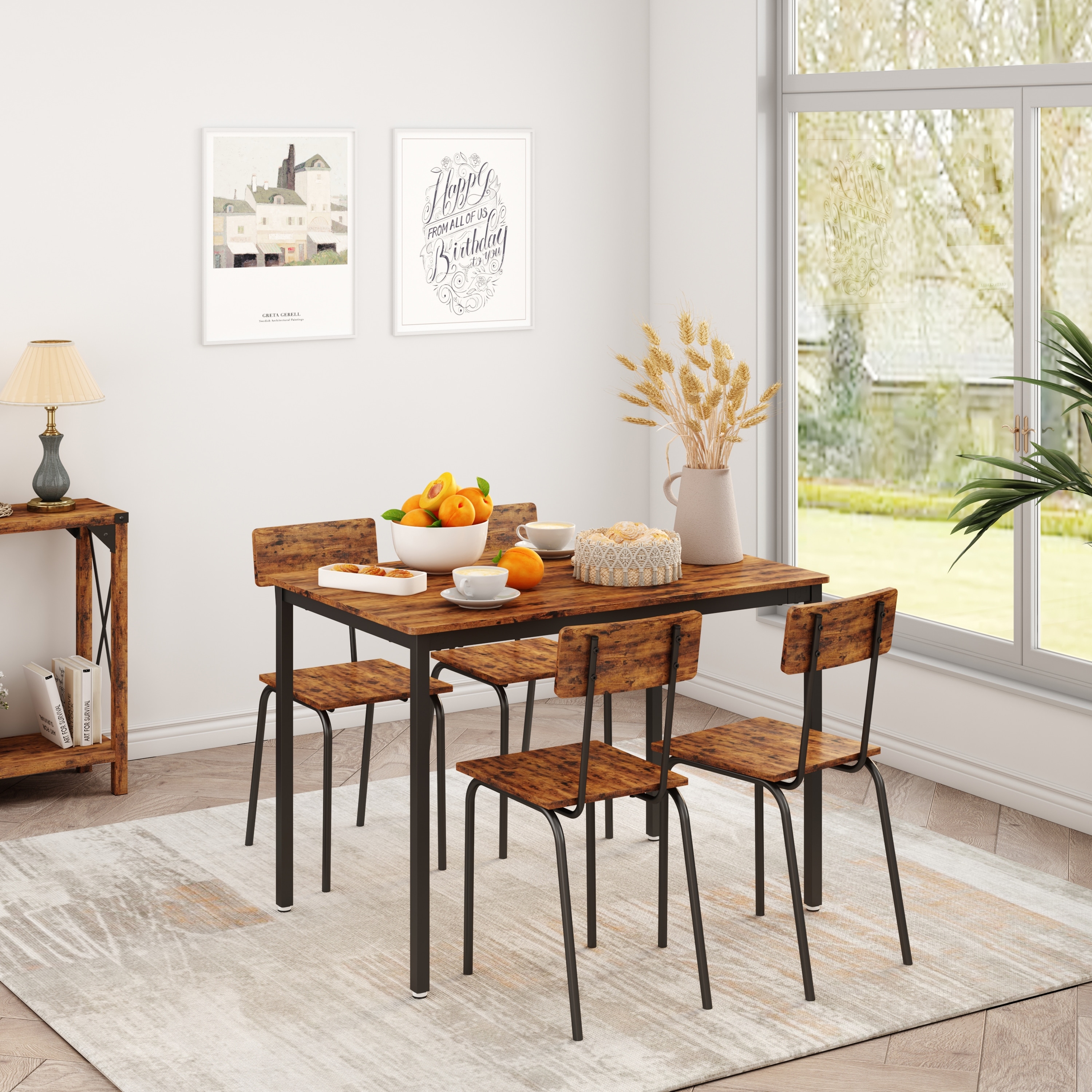 4 seater steel dining table price store
