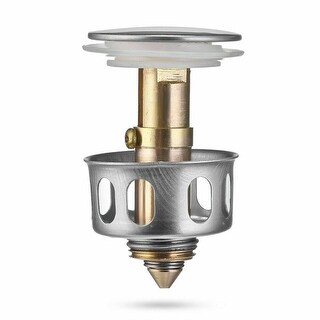 3 Pcs Stainless Steel Push Type Wash Basin Drain Filter Core - Bed Bath ...