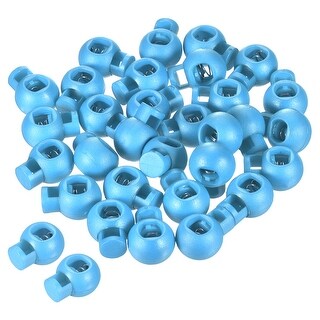 Cord Locks, 100 Pack Ball Spring Toggle Stopper, Lake Blue - Lake Blue ...