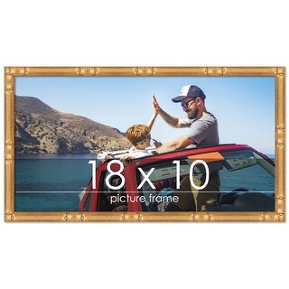 18x10 Frame Gold Bamboo Solid Wood Picture Frame with UV Acrylic, Foam ...