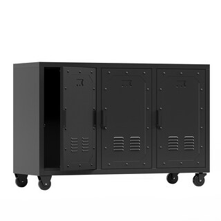 Steel Frame Locker with Ventilation Holes and Three Door - Bed Bath ...