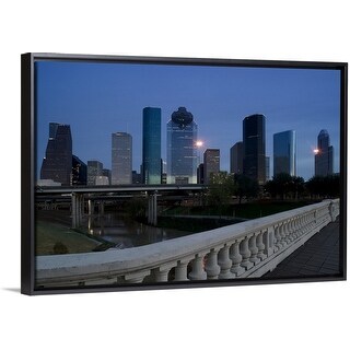 "Skyscrapers in a city, Houston, Texas" Black Float Frame Canvas Art ...