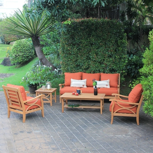 Cambridge Casual Lowell 5 piece Teak Wood Outdoor Conversation Set On Sale Bed Bath Beyond 28255837