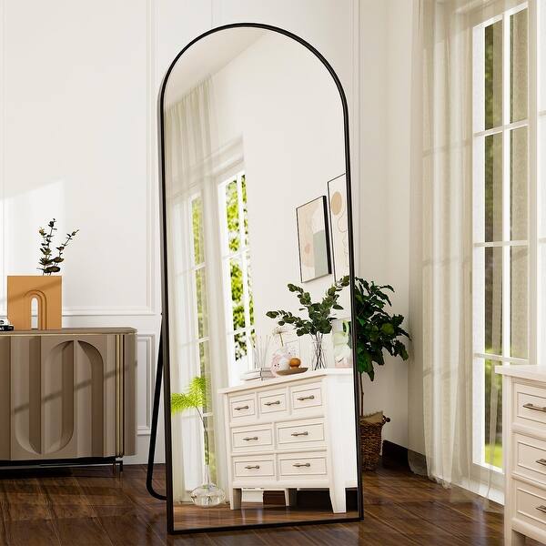 21x64 inch Arched Full Length Mirror-Aluminum Alloy Frame High ...