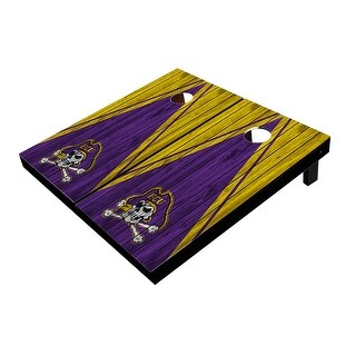 ECU Pirates Purple and Yellow Matching Wood Look Triangle Cornhole ...