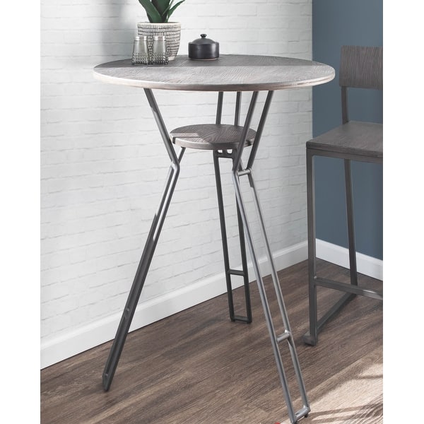 Carbon Loft Sala Industrial Counter Height Dining Table with Built-In ...