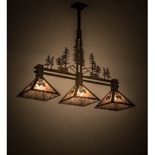 Meyda Tiffany 177349 Tall Pines 3 Light 46" Wide Linear Pendant - Bed ...