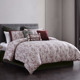 Riverbrook Home Oren Burgundy Microfiber Comforter Set - Bed Bath ...