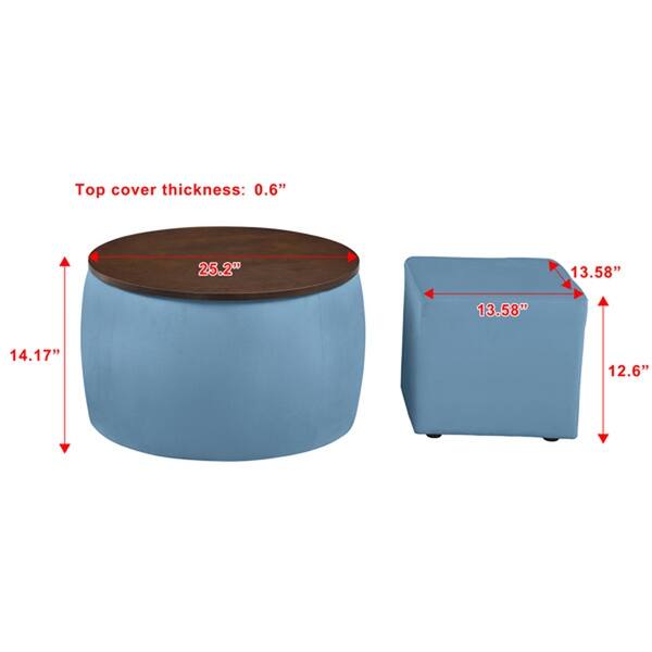 2 in 1 Combination Coffee Table Ottoman Set with Storage - Bed Bath ...