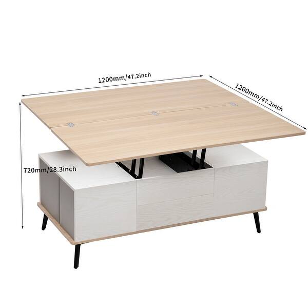5 Pieces Lift Top Coffee Table Set with Storage Convertible Dining ...