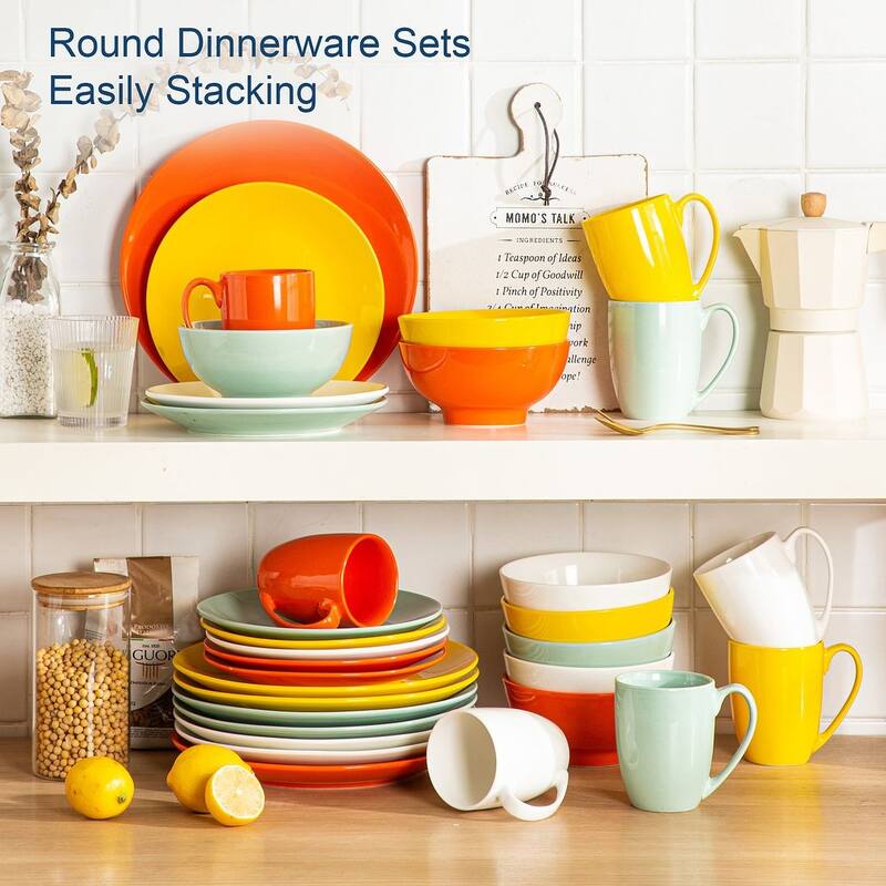 LOVECASA 16-Piece Porcelain Dinnerware Set (Service for 4) - Overstock ...