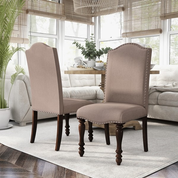 Ketz Taupe Fabric Dining Chairs (Set of 2) by Furniture of America ...