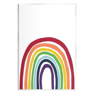 Stupell Whimsical Asymmetrical Rainbow Stripes Modern Kids Design Wood ...