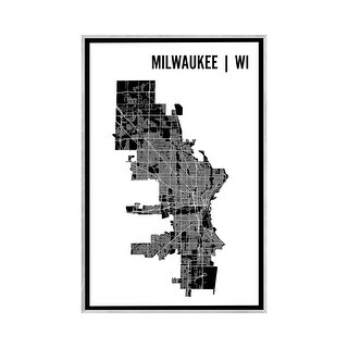 iCanvas "Milwaukee Map" by Mr. City Printing Framed - Bed Bath & Beyond ...