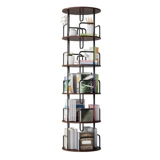 Rotating Bookshelf Tower 5 Tier, Spinning Bookcase, Vertical Turning ...