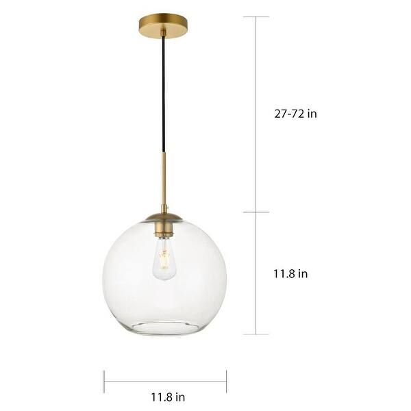 1-Light 12-inch Clear Glass Pendant - On Sale - Bed Bath & Beyond ...