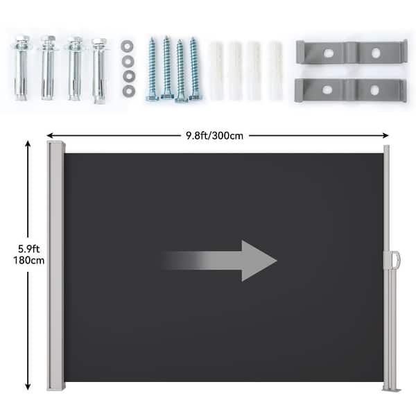 Outdoor Retractable Side Awning Waterproof UV-Resistant Privacy Screen ...