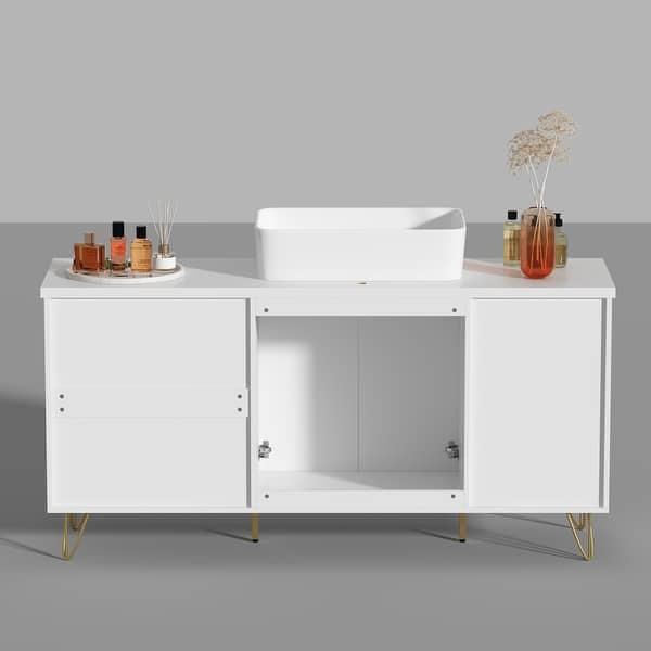 Luxury White and Gold Bathroom Vanity Set for Modern Bathrooms Cabinet ...