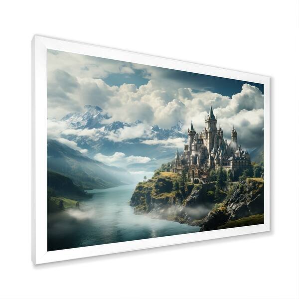 Designart "Castles Castle In The" Architecture Framed Wall Art Living ...