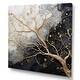 Designart "Golden Branch Tree Luminous Tangle III" Tree Monochrome Wall ...