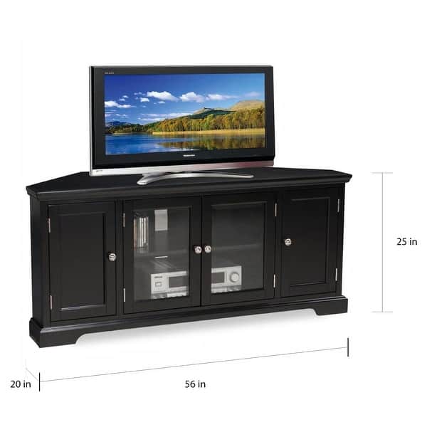 Slate Black Hardwood 60-inch Corner TV Console - n/a - Bed Bath ...
