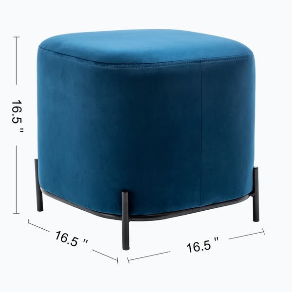 WOVENBYRD 17" Modern Square Ottoman with metal base - Bed Bath & Beyond ...