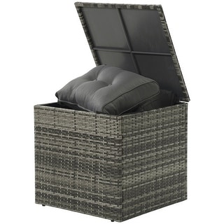 Outdoor Terrace Gray Willow Storage Box Lightweight Aluminum Frame ...
