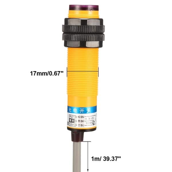300mA Infrared Ray Diffuse Reflex Optical Sensor Switch DC 6-36V Yellow ...