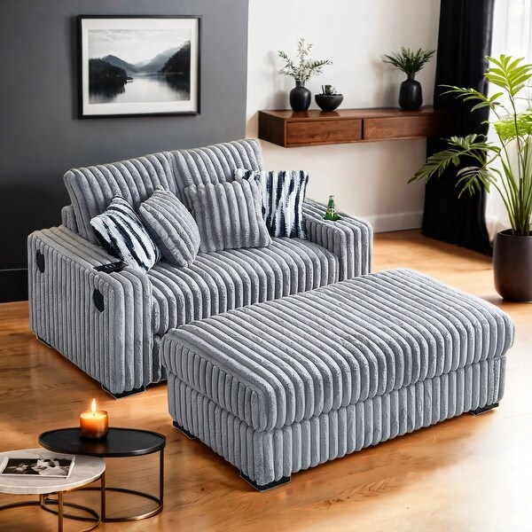Loveseat and ottoman store