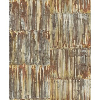 A-Street Prints Patina Brass Faux Metal Panels Wallpaper - Bed Bath ...