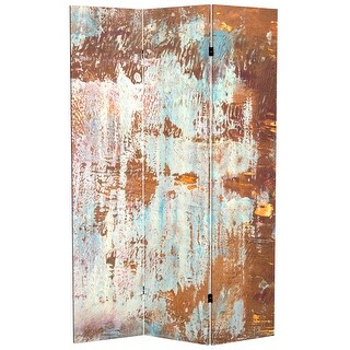 Handmade 6' Double Sided Rust Canvas Room Divider - Bed Bath & Beyond ...