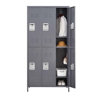6 Door 72"H Metal Lockers with Lock,Storage Locker Cabinet for Garage ...
