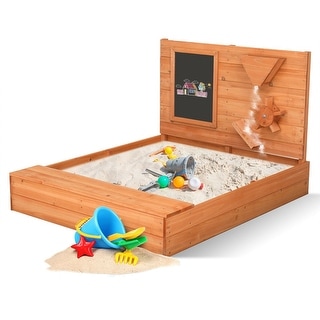 Fir Wood with Hourglass Blackboard Bright Orange Red Sandbox - Bed Bath ...