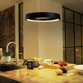 WiFi RGB Modern Hanging Light Fixture, Smart LED Pendant Light - Bed ...