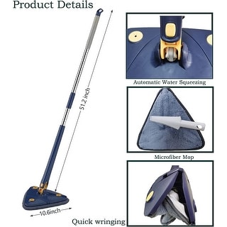 Rotatable Adjustable Triangle Cleaning Mop, Reusable Mop ...
