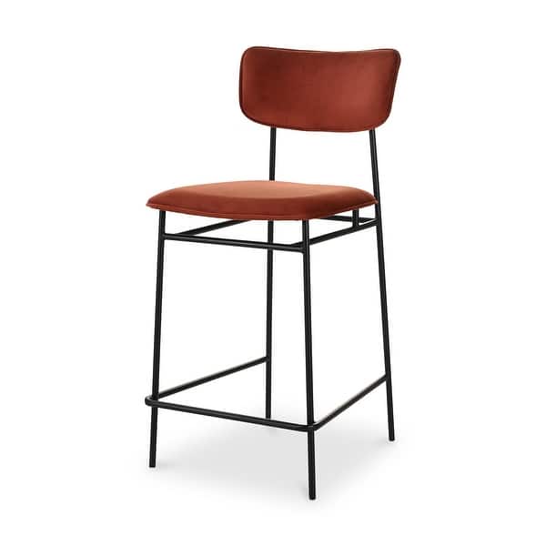 Aurelle Home Sally Modern Iron Frame Upholstered Counter Stool - Bed Bath & Beyond - 33525526