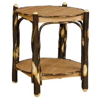 Hickory Log Pedestal Round End Table - Bed Bath & Beyond - 33585113