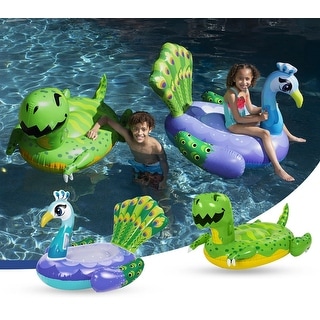 49 inches in Length Blue Polyvinyl Chloride 2 Pack Inflatable Dinosaur ...