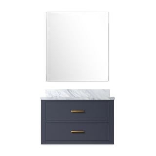 Castor Bath Vanity with Carrara Marble Top, Sink and Mirror - Bed Bath ...