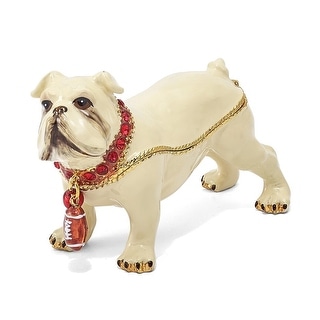Curata Pewter Crystals Gold-Tone Enameled Butch Bulldog W/Football ...