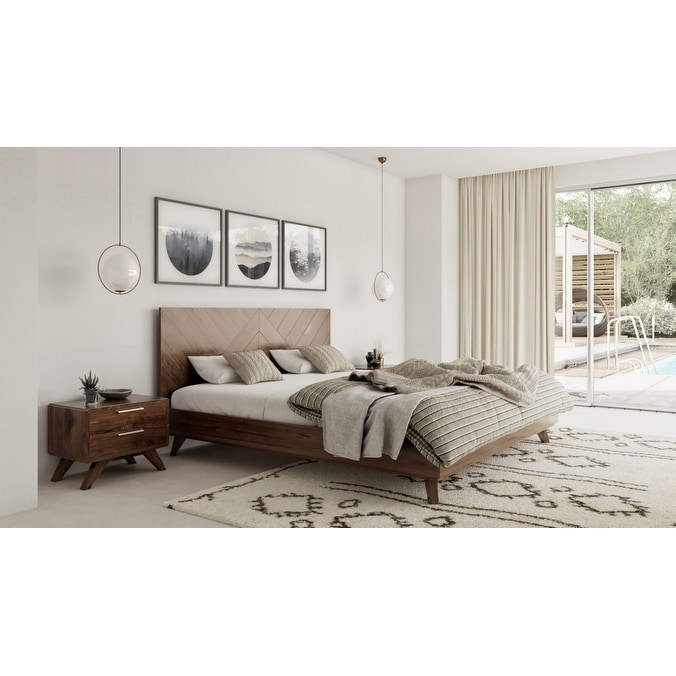 Modern walnut bed store